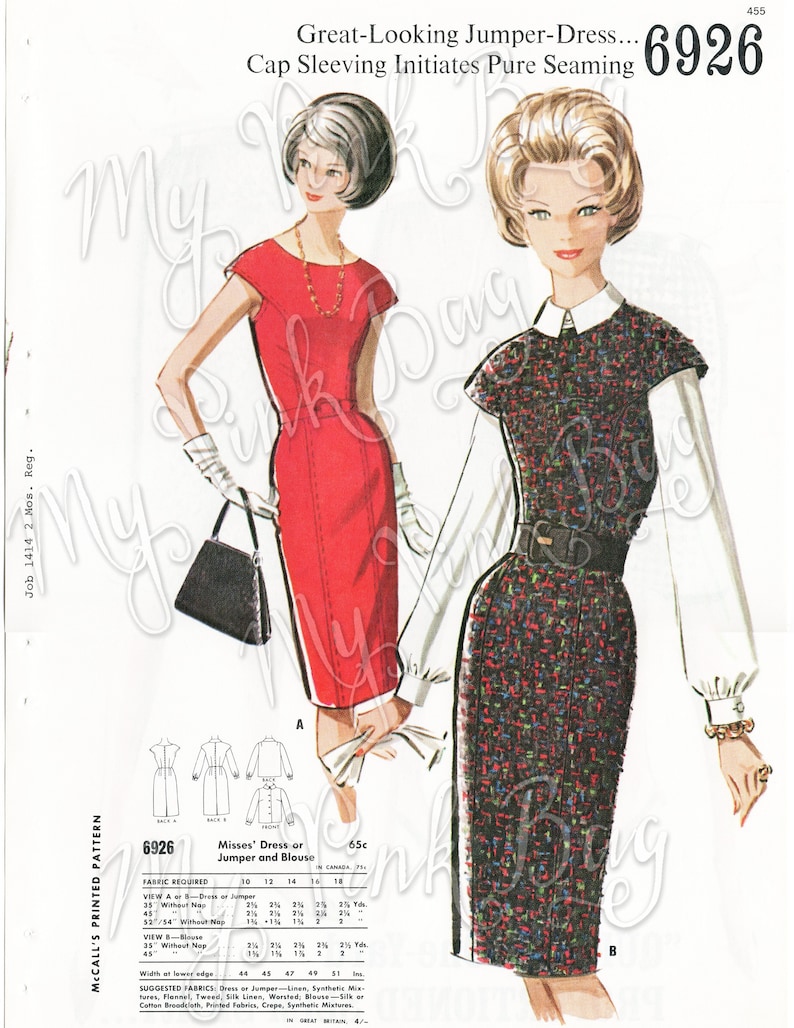 Vintage Fashion Envelopes Illustrations: Digital Ephemera (PDF) - Etsy