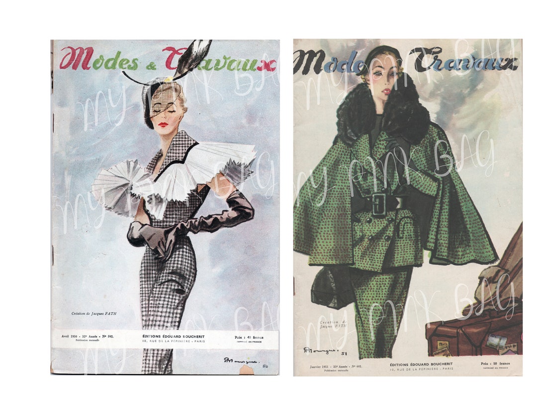 FRENCH Vintage Papers, Clipart, French Fashion Illustration, Paris ...