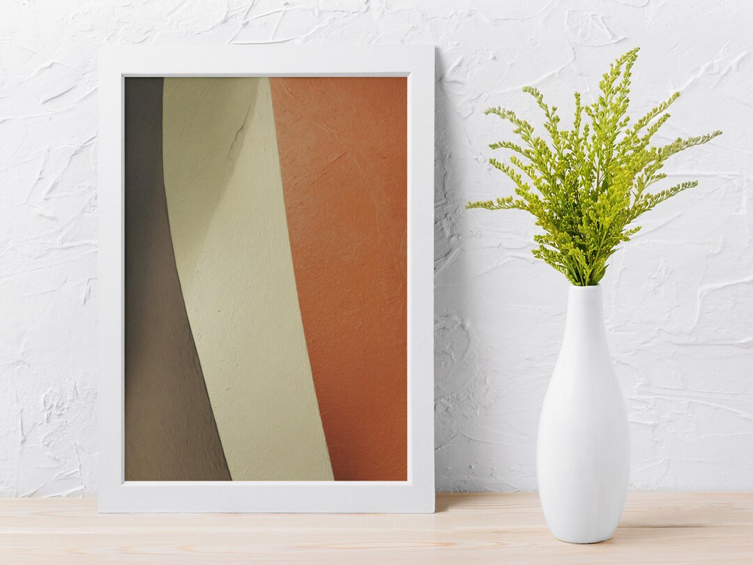 Earthy Curve Abstract Poster | Warm Orange Minimal Art | Modern ...