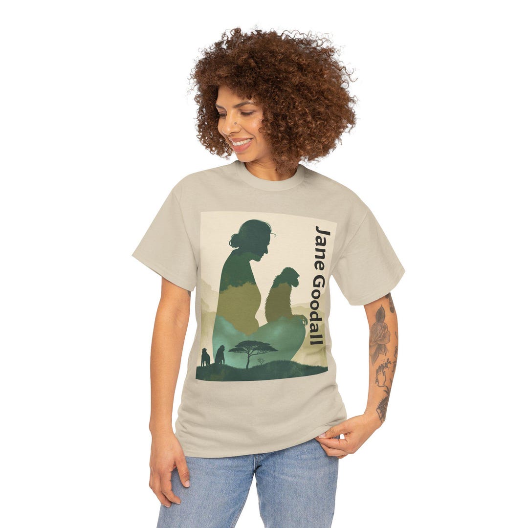 Jane Goodall Inspired Unisex Heavy Cotton Tee, Eco-Friendly Shirt ...