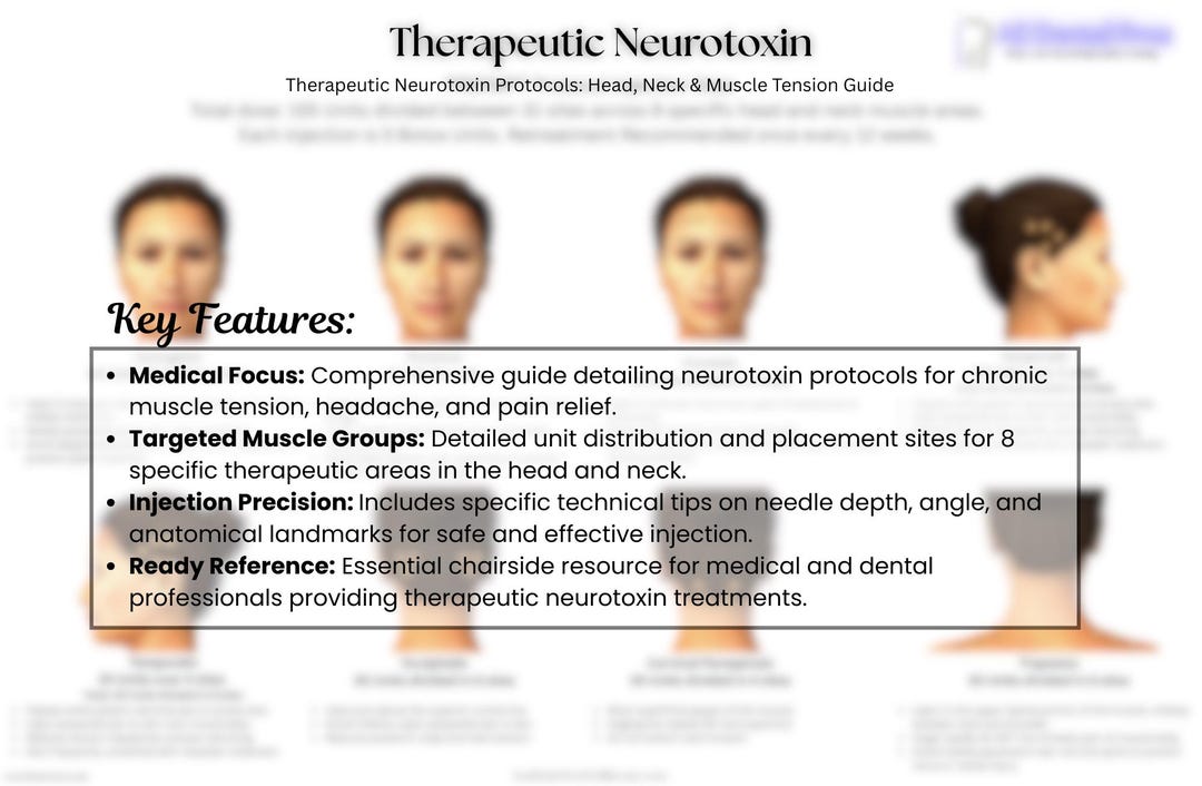 PREEMPT Protocol Injection Sites Chart | Therapeutic Botox Migraine Map ...