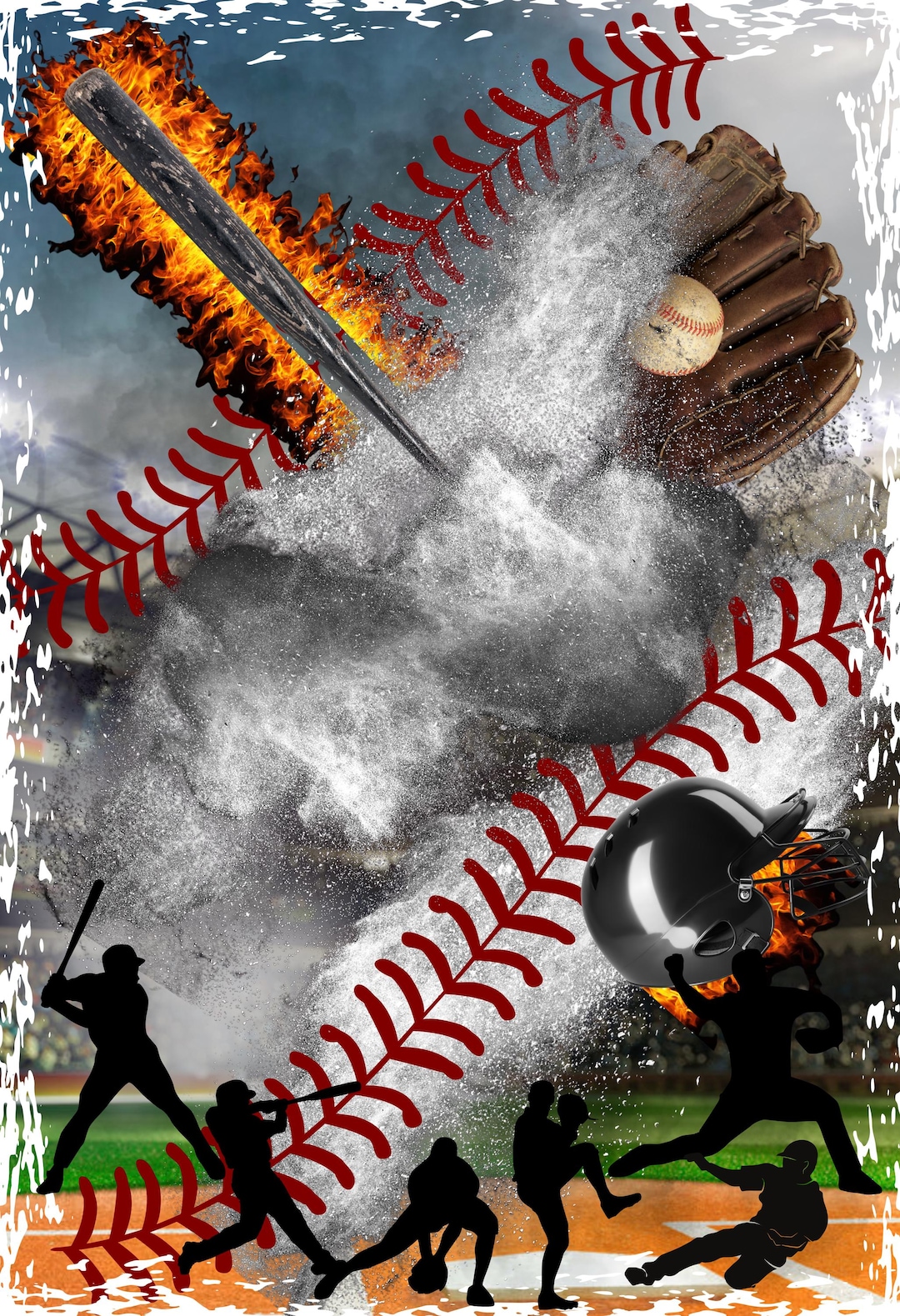 Baseball PNG Background Template - Etsy