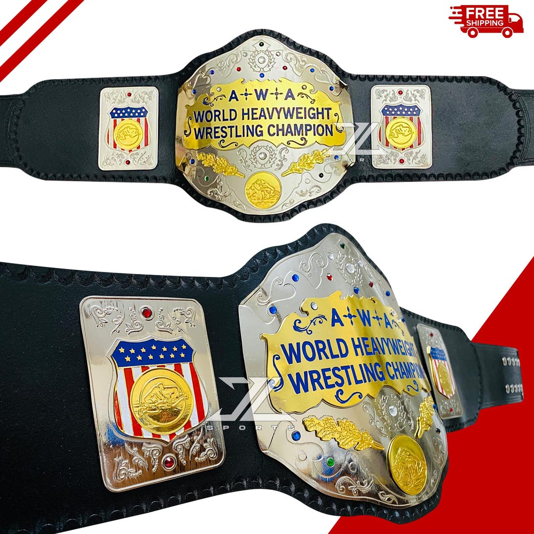 AWA World Heavyweight Wrestling Championship Belt – Adult Size CNC Zinc ...