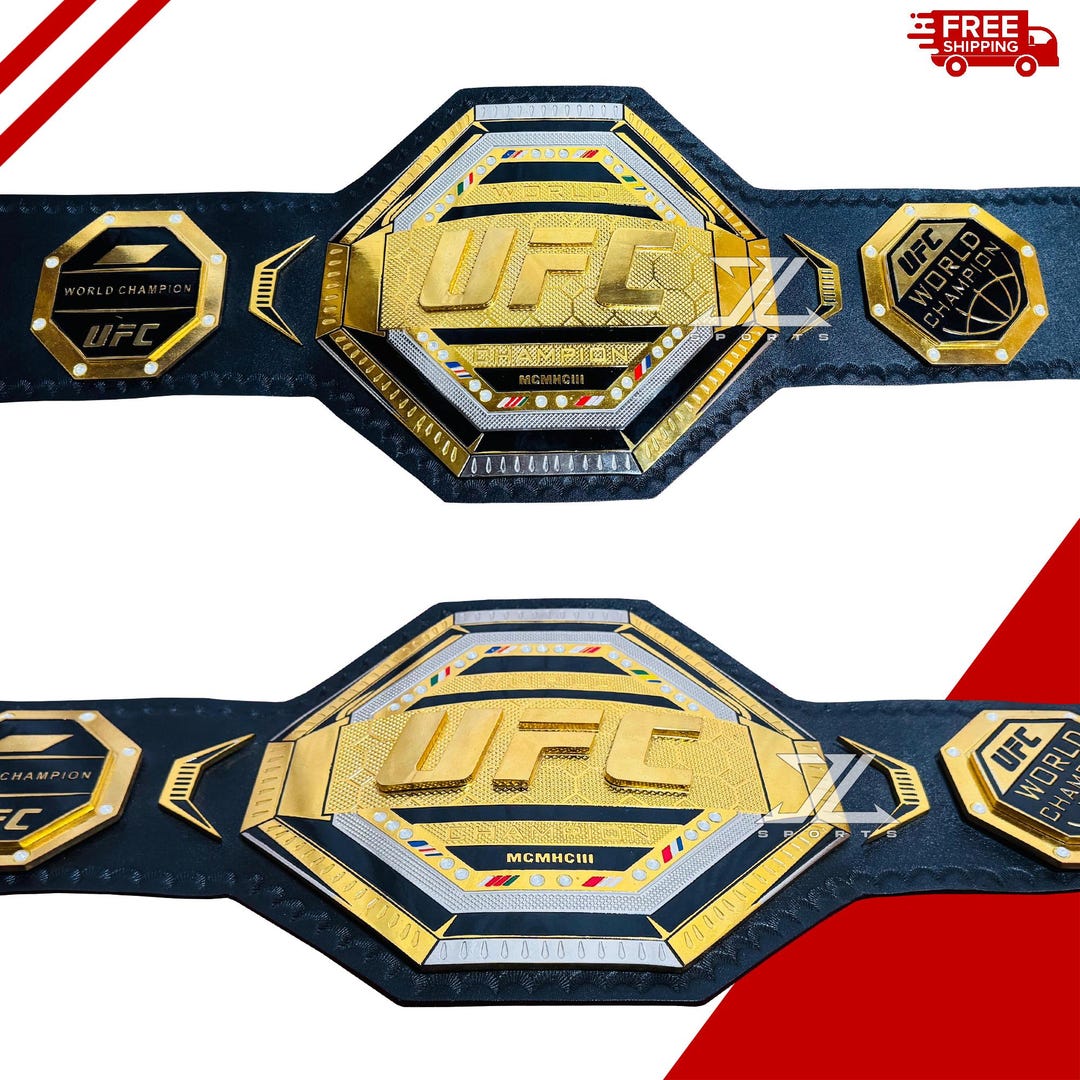 UFC Legacy MMA Championship Replica Title Belt – Brass Plate Adult Size ...