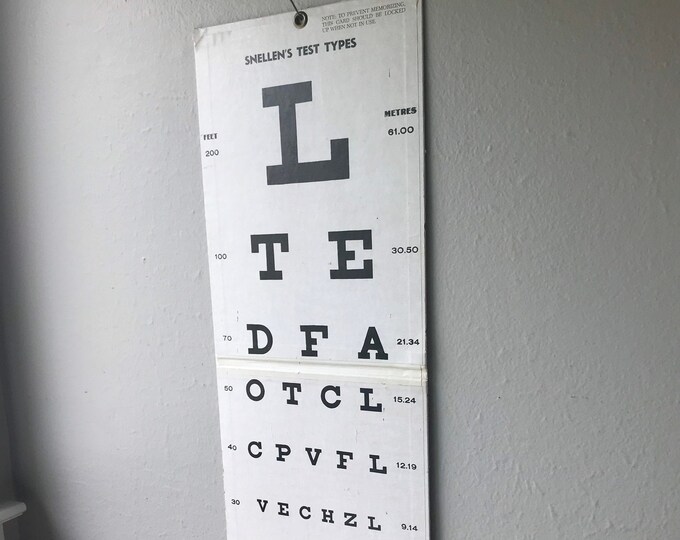 Vintage Double Sided Eye Chart - Etsy