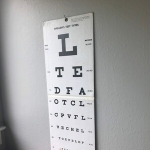 Vintage Double Sided Eye Chart - Etsy