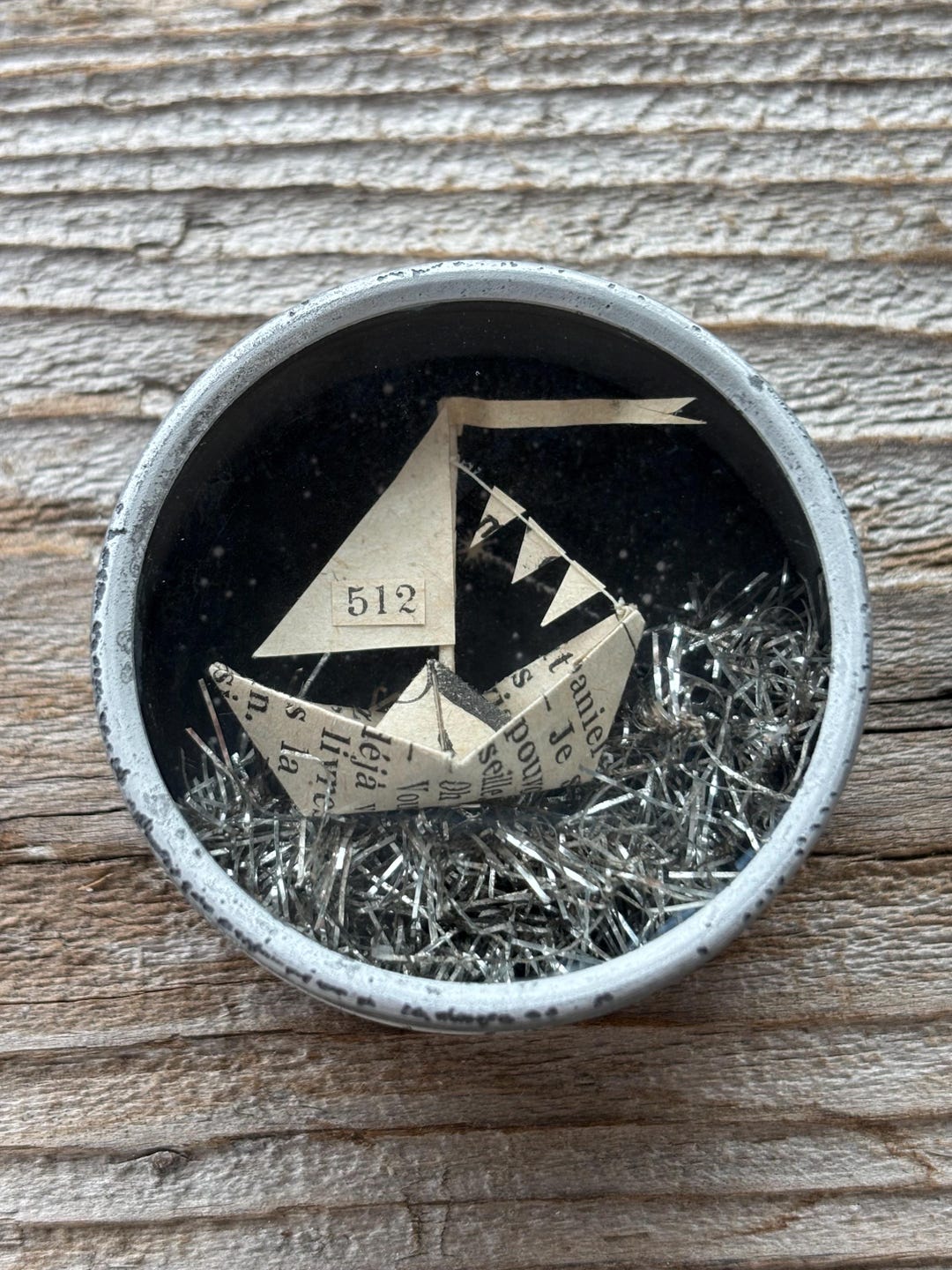 Tiny Paper Boat Collage Diorama - Etsy