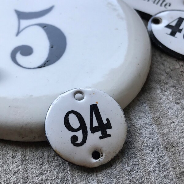 French Enamel Number - Etsy