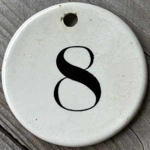 Antique Ironstone Wine Bin Label Number 8 - Etsy