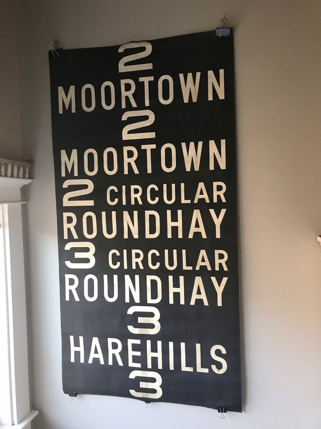 Vintage English Bus Roll Sign - Etsy