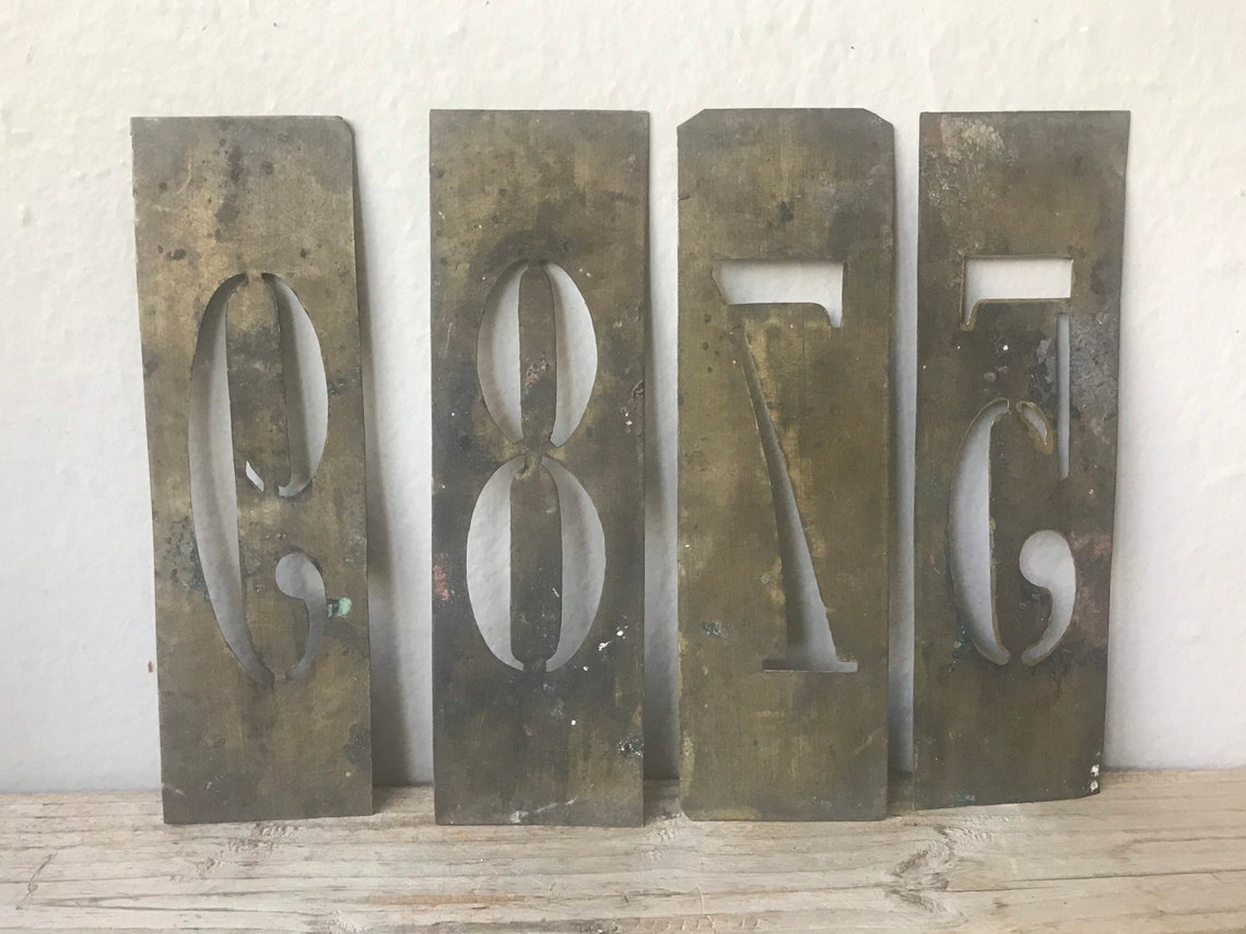 Unusual Antique Number Stencils - Etsy