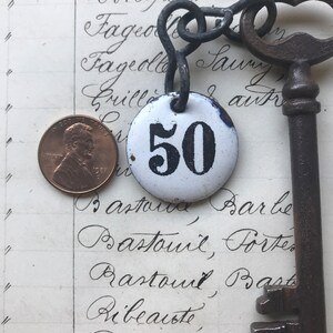 Antique French Key and Tag - Etsy