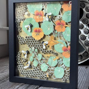 Handmade Bee Assemblage Mixed Media Collage Diorama Shadowbox - Etsy