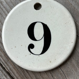 Antique Ironstone Wine Bin Label Number 9 - Etsy