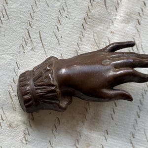 Vintage Bronze Hand Brooch - Etsy
