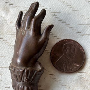 Vintage Bronze Hand Brooch - Etsy