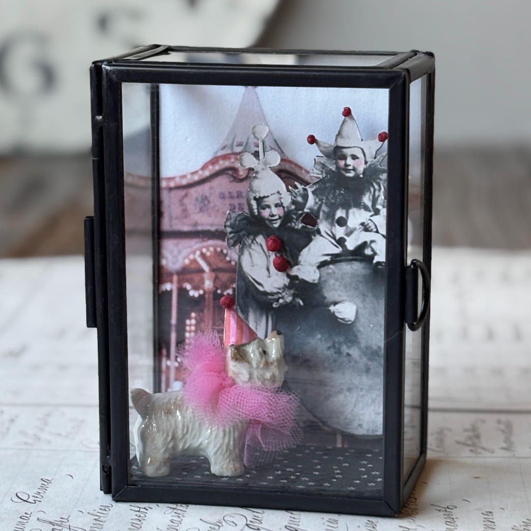 Handmade Circus Clowns Box Assemblage Collage Diorama Shadowbox - Etsy