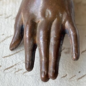 Vintage Bronze Hand Brooch - Etsy