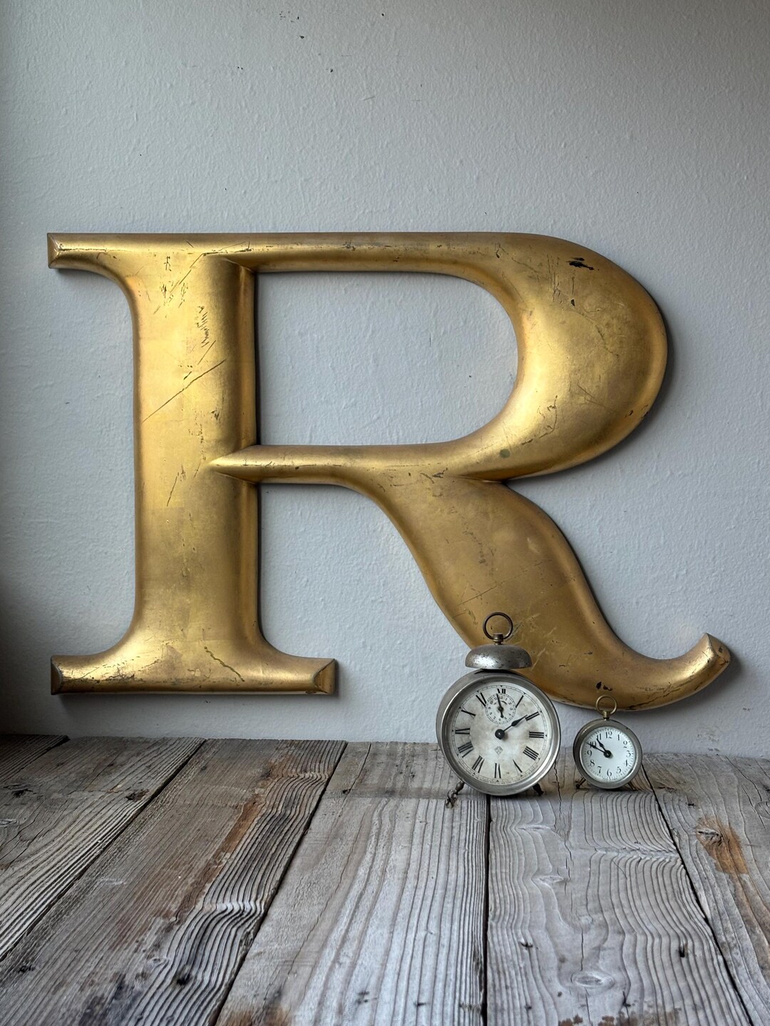 Extra Large Antique Metal Sign Letter R - Etsy
