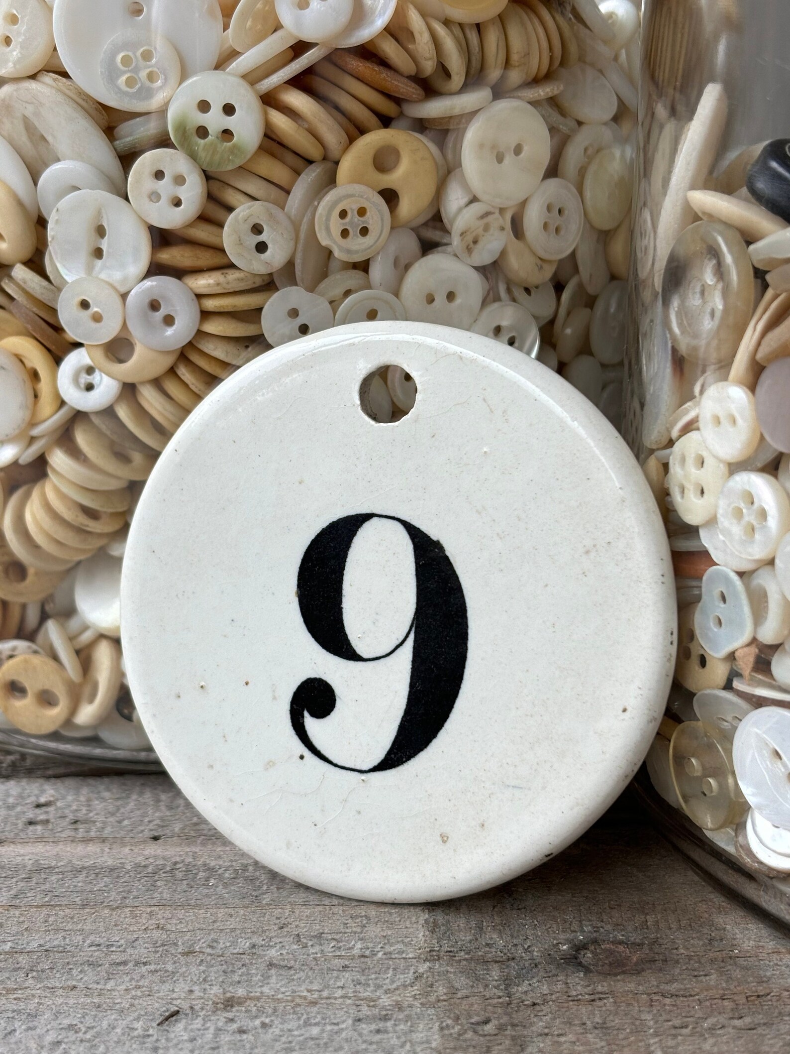 Antique Ironstone Wine Bin Label Number 9 - Etsy