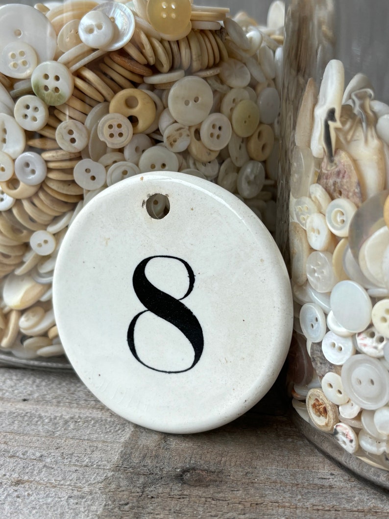 Antique Ironstone Wine Bin Label Number 8 - Etsy
