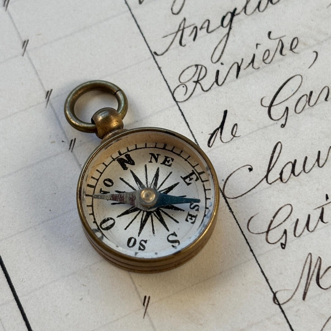Antique French Miniature Compass - Etsy