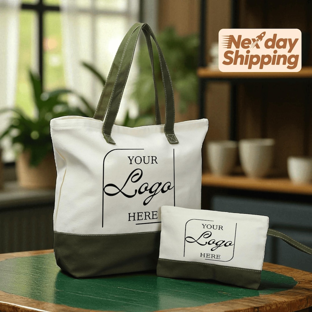 Personalized Logo Canvas Tote Bag: Business Branding - Etsy
