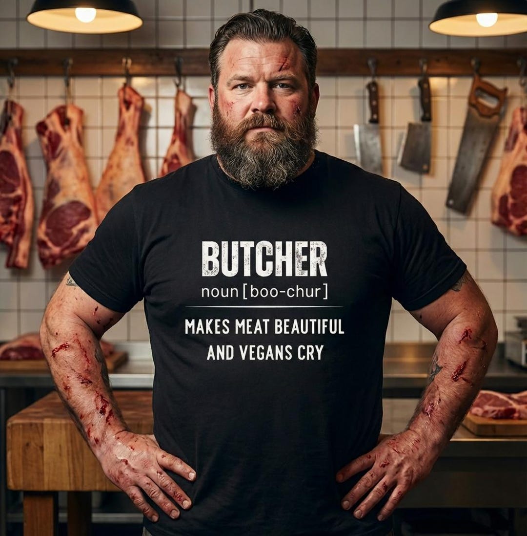 Butcher | Funny Meat Shop Gift Chef T-shirt - Etsy