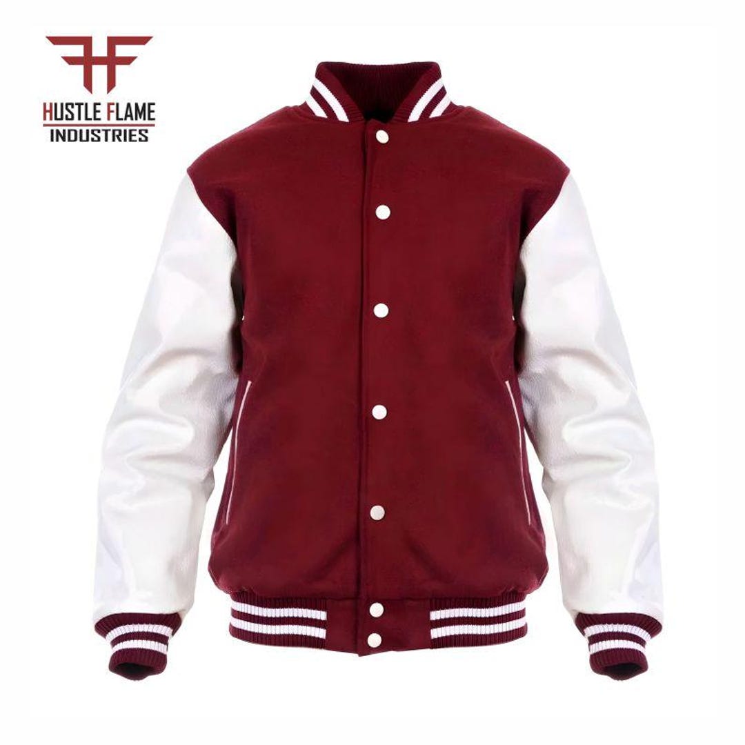 Custom Wool Varsity Jacket, Leather Sleeves, Personalized Letterman ...