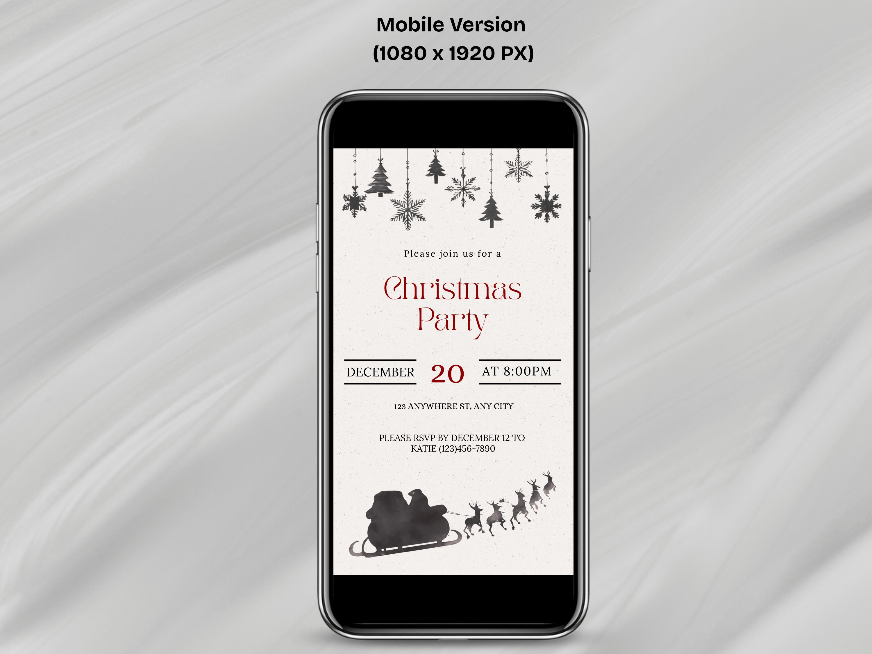 Christmas Party Invitation Friendsmas Dinner Evite Holiday Celebration ...