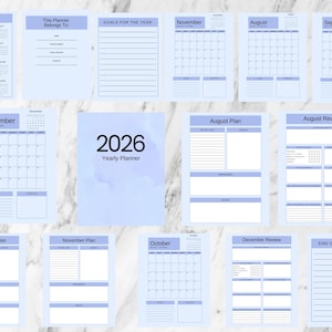 2026 Planner Page Bundle, Productivity Planner Template Editable in ...