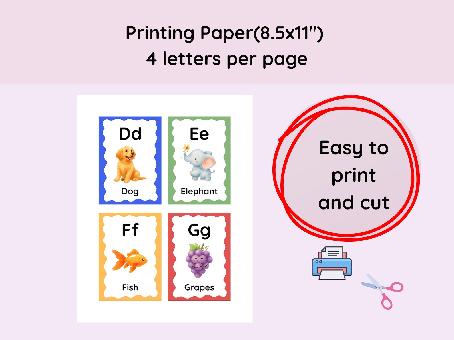 Printable ABC Flashcards for Kids, Alphabet Learning Cards With ...