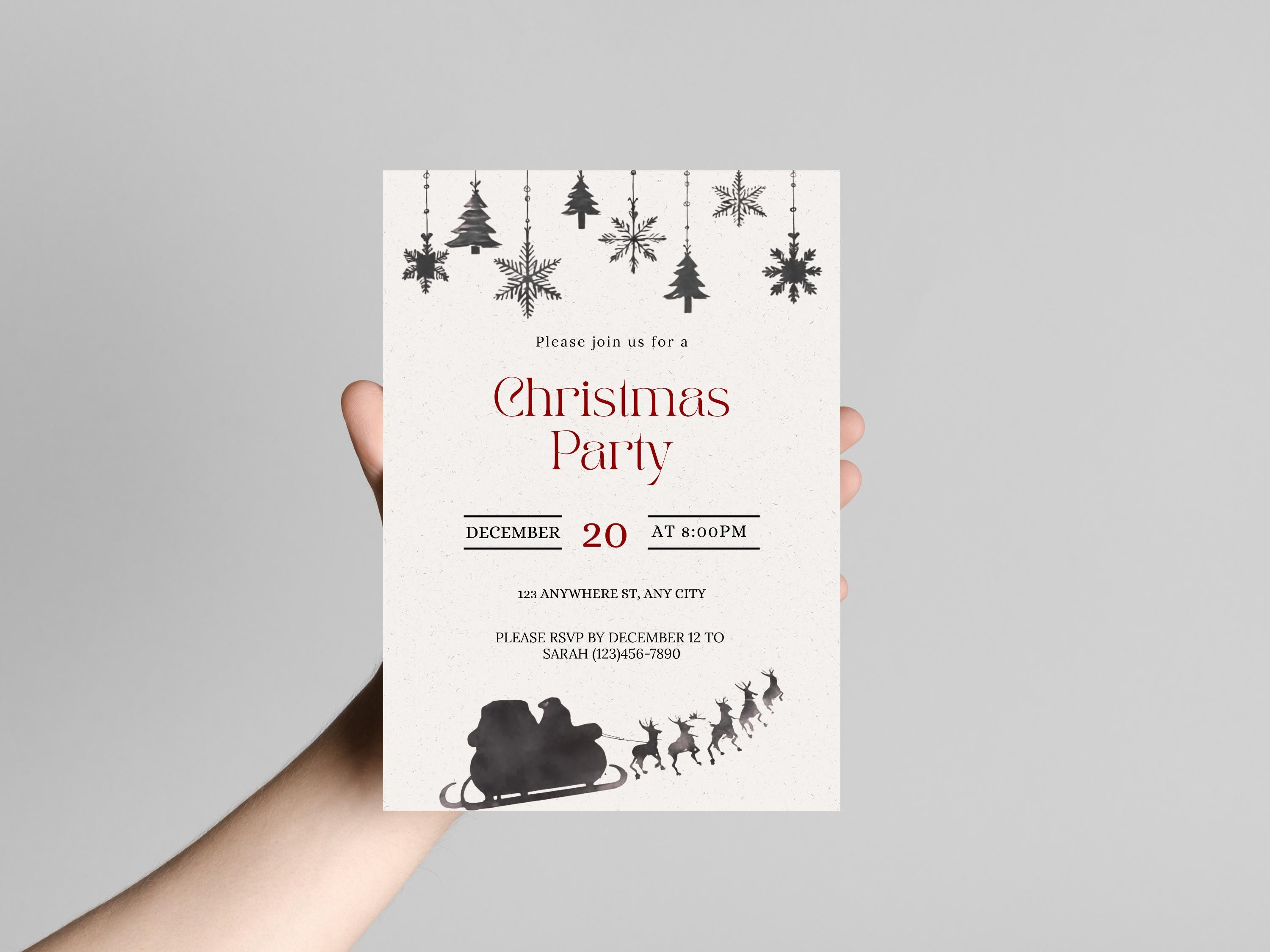 Christmas Party Invitation Friendsmas Dinner Evite Holiday Celebration ...
