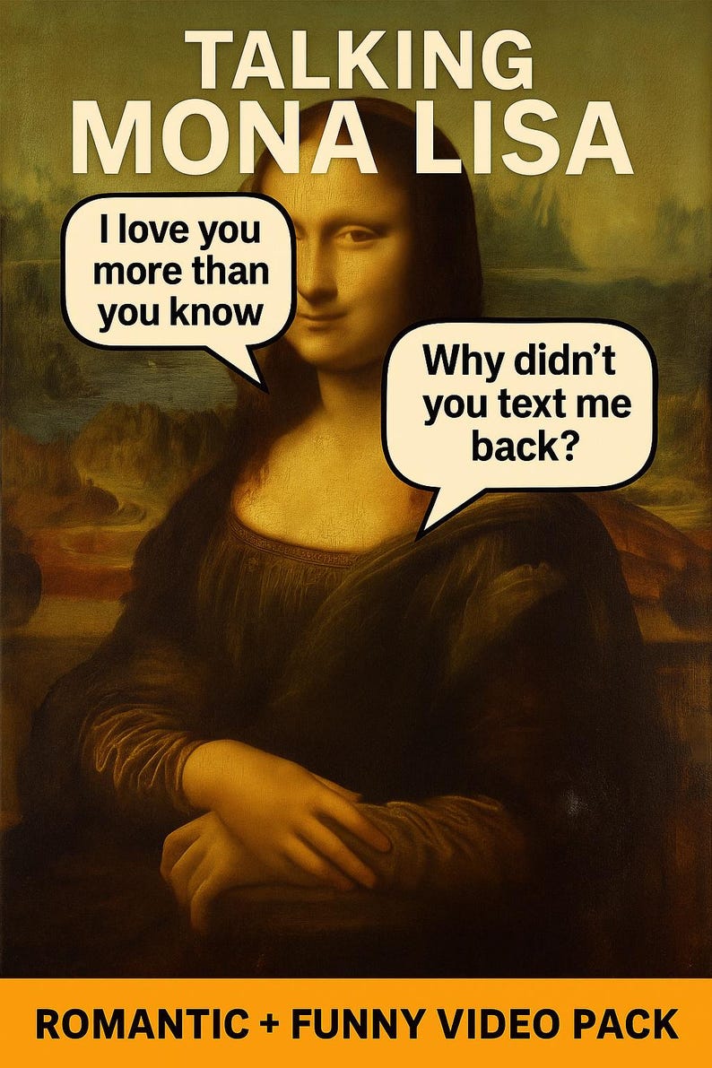 AI Animated Talking Mona Lisa Video | Funny, Romantic (digital Download) - Etsy