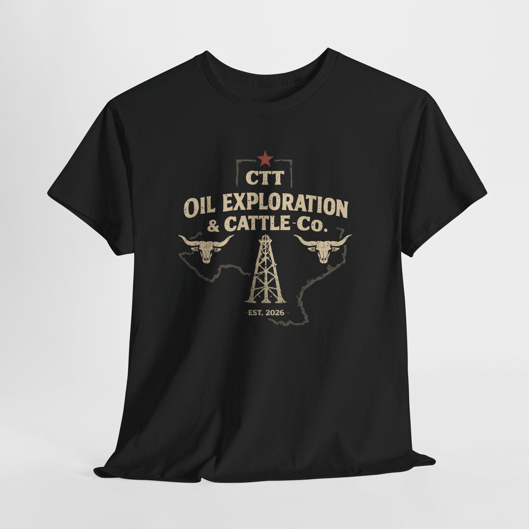 CTT Oil Exploration & Cattle West Texas Design T-shirt Oilfield Ranch ...