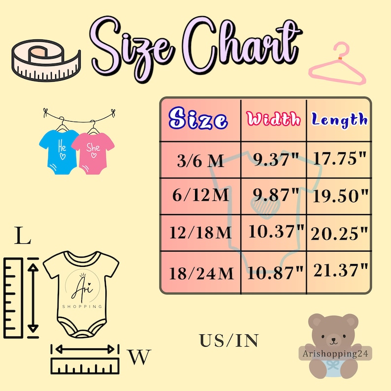 Baby Clothing Size Chart (digital Download) - Etsy