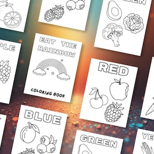 Eat the Rainbow Coloring Page - Etsy