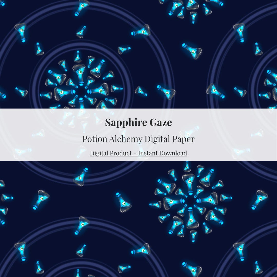 Sorcerer’s Stash - Sapphire Gaze | Arcane Eye Potion Seamless Pattern ...