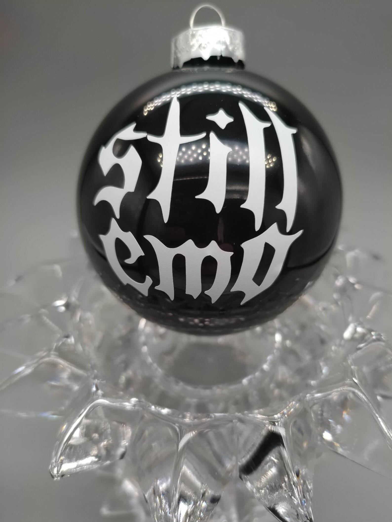 BLEGH Emo Holiday Ornament Metal Scream Black and White Christmas ...