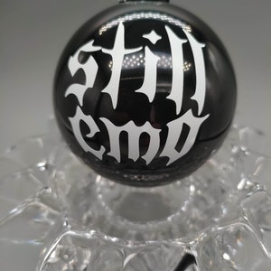 BLEGH Emo Holiday Ornament Metal Scream Black and White Christmas ...