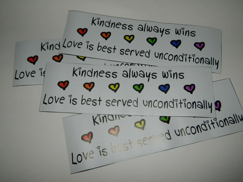 Kindness Always Wins Rainbow Hearts Magnetic Bumper Sticker - Etsy