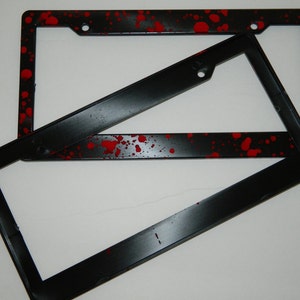Blood Splattered Black Plastic License Plate Frames Car Truck Zombie ...