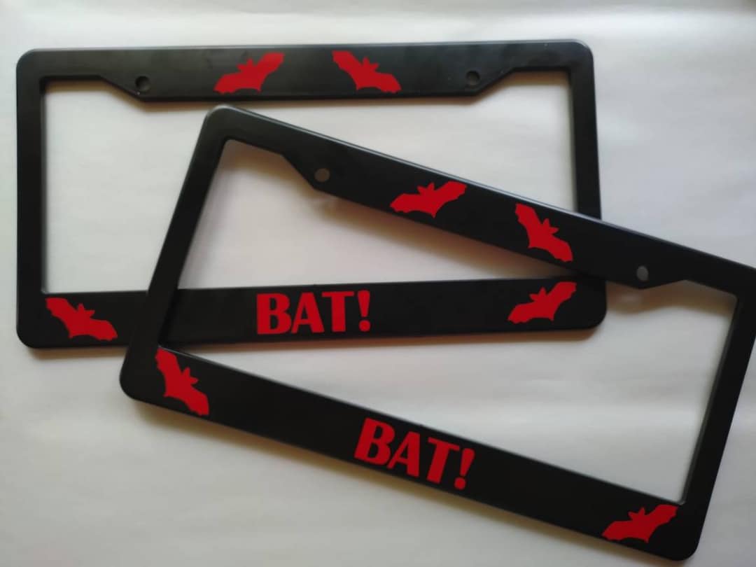 BAT! License Plate Frame Blood Red Auto Decor Car Truck Vampire Bats - Etsy