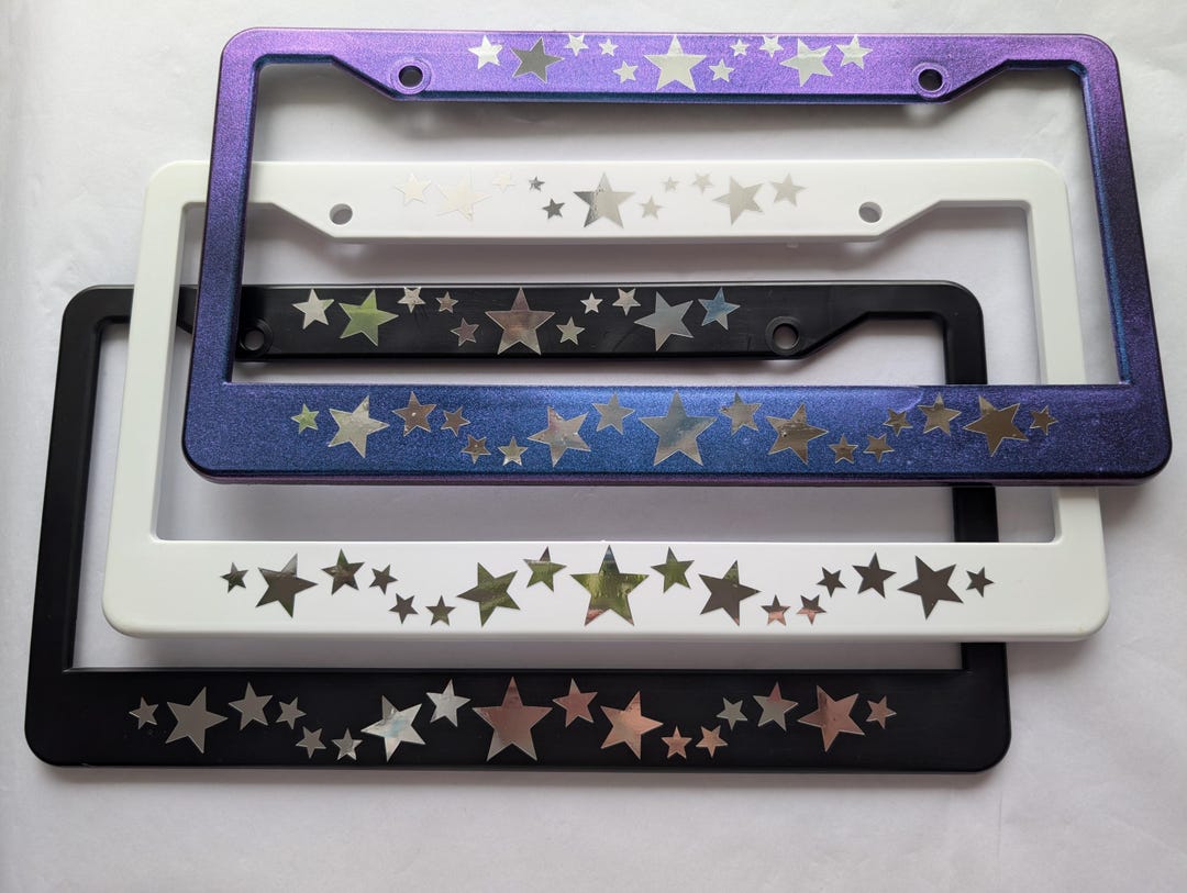 Stars License Plate Frame Celestial Color Changing Galaxy Silver Gold ...