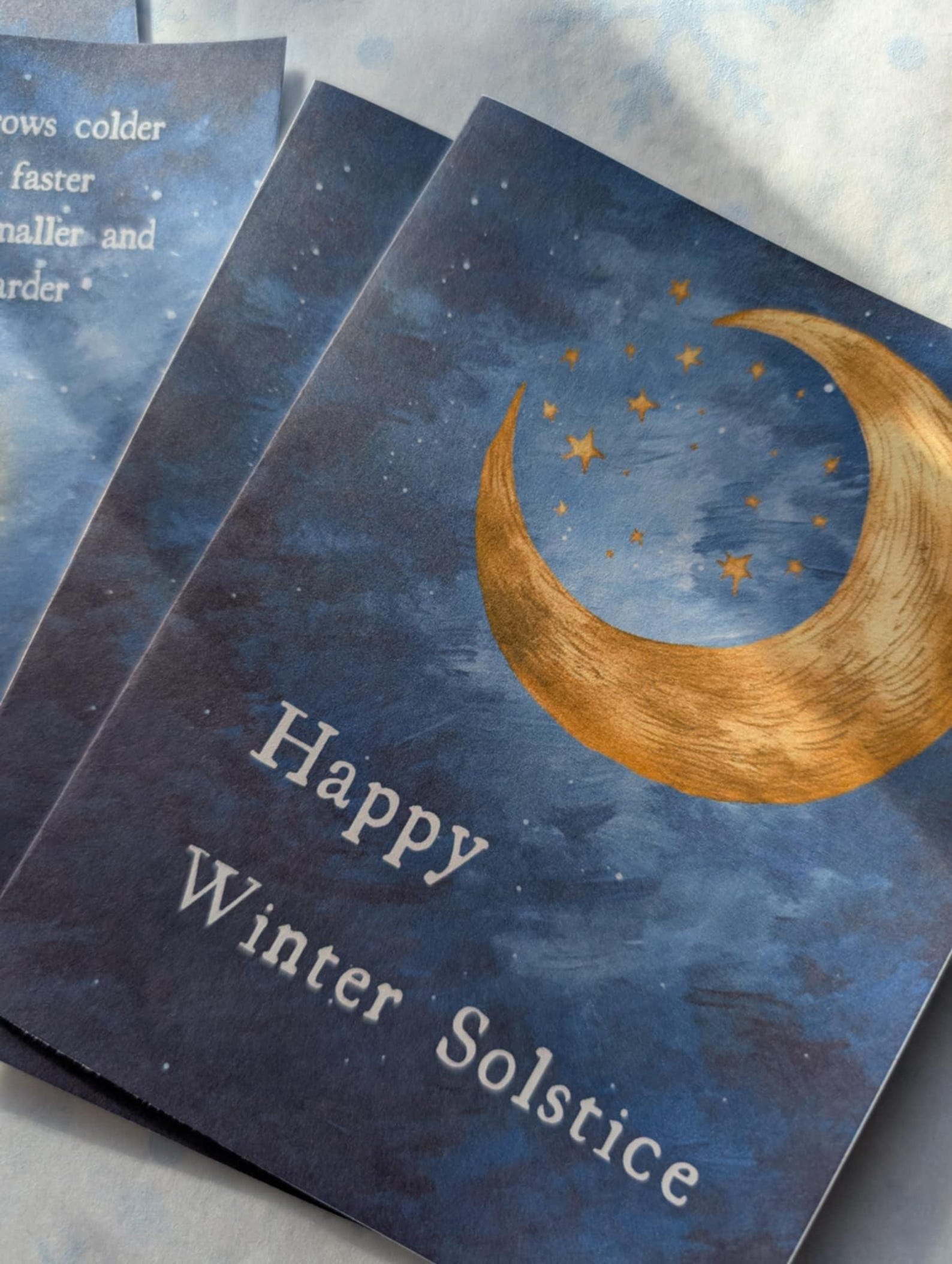 Winter Solstice Holiday Greeting Cards Notecards Blank Inside Set of 6 ...