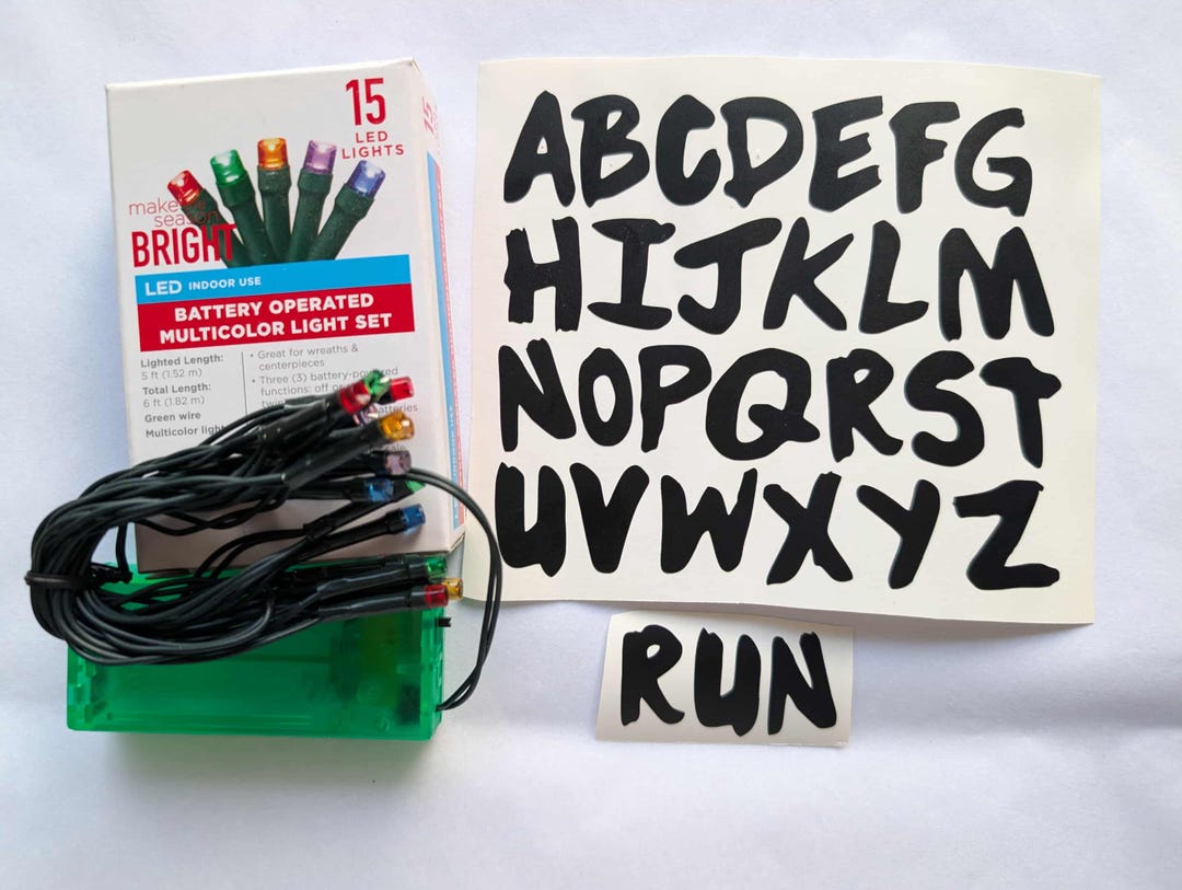 Mini Stranger Alphabet Wall Decals LED Lights Battery Operated Lockers ...