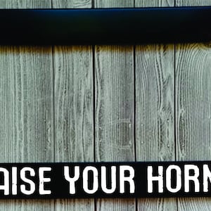 Raise Your Horns License Plate Frame Black Plastic Car Decor Decal ...