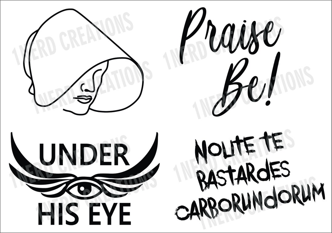 Handmaid Clipart Black White Original Designs SVG PNG JPG Pdf Under His ...