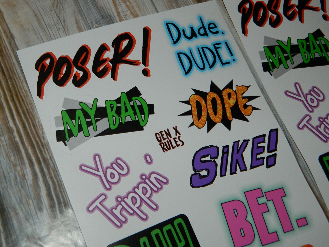 Gen X Rules 20 Vinyl Stickers 2 Full Color DIE CUT Sheets | Etsy