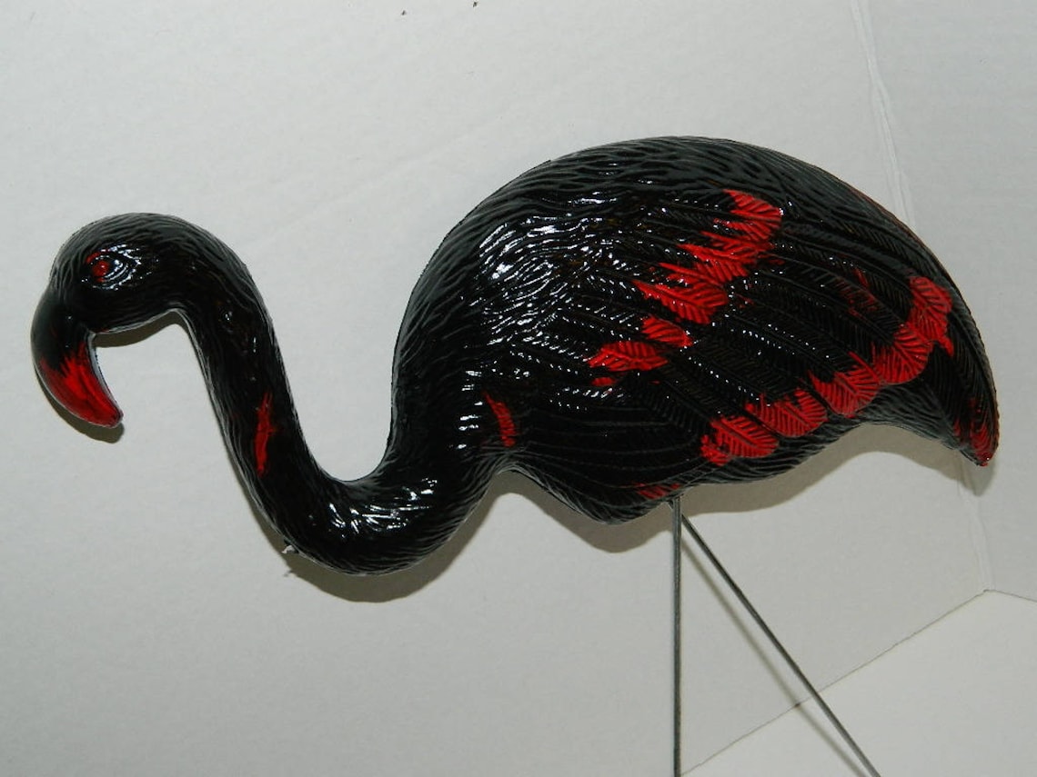 Goth Black Red Zombie Flamingo Yard Sculpture Garden Decor - Etsy